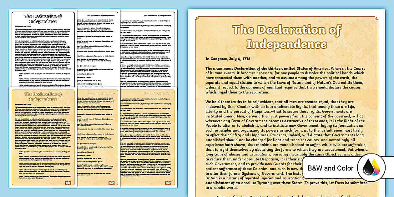 The Declaration of Independence Poster Set (teacher made)