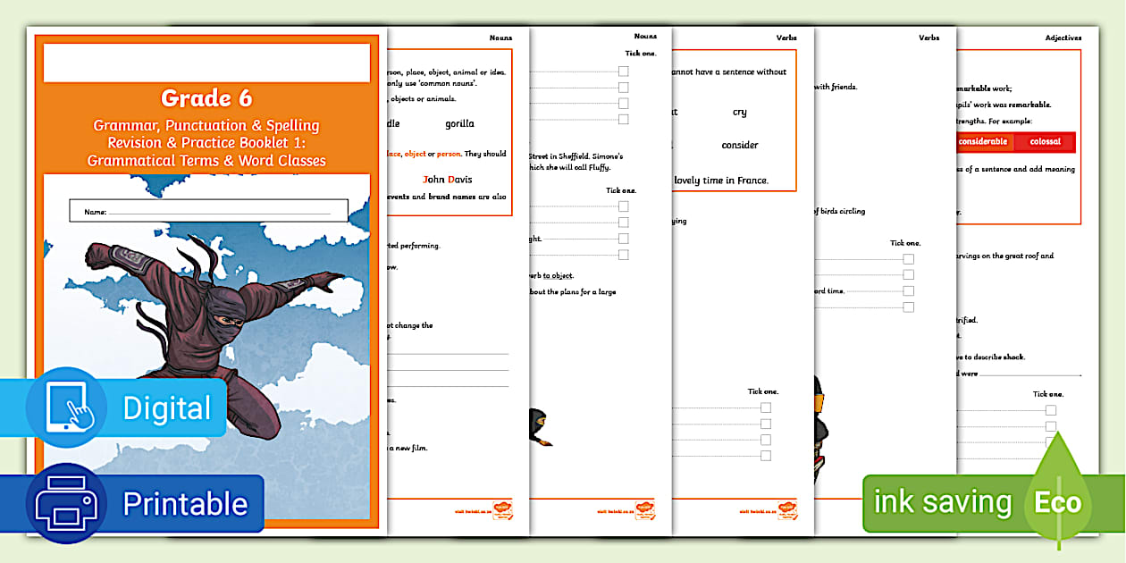 Grade 6 English Exam Papers Revision Booklet (Teacher-Made)