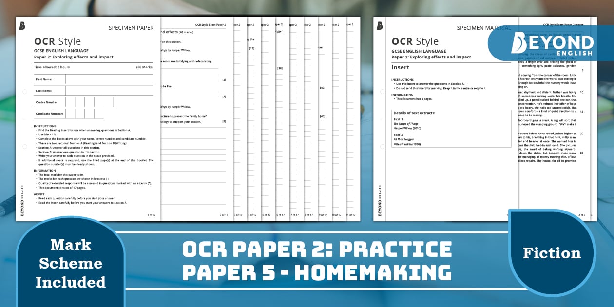 OCR Paper 2: Exploring Effects and Impact - Homemaking