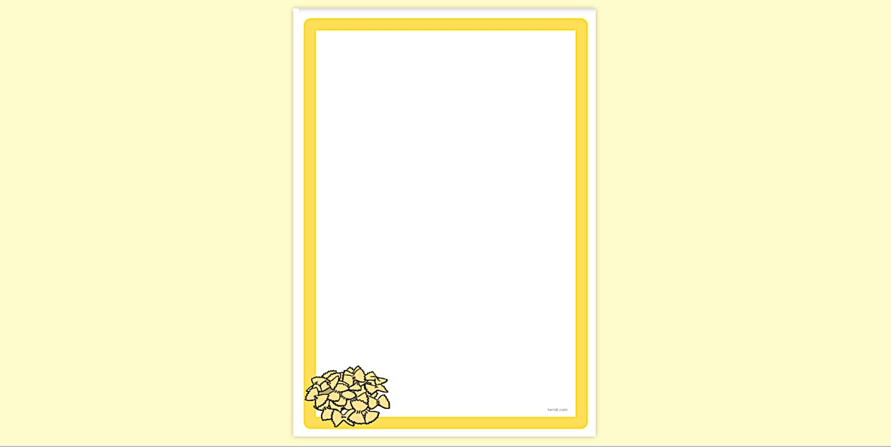 Simple Blank Pasta Page Border | Pages Borders | Twinkl