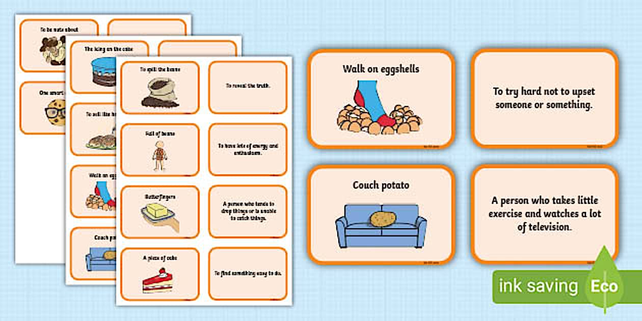 Food Idioms Matching Cards (teacher made) - Twinkl