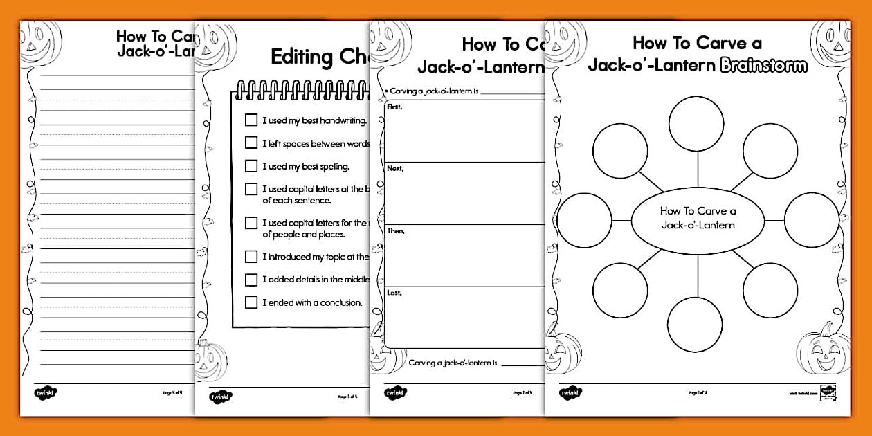 First Grade How To Carve a Jack-o’-Lantern Writing Prompt