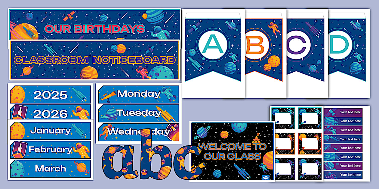 Space-Themed Display Pack (teacher made) - Twinkl