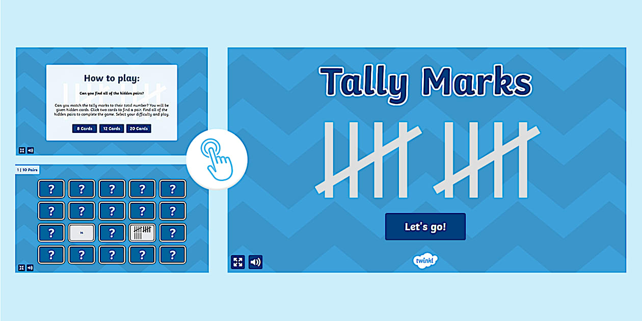 Tally Marks Interactive Pairs Game (Teacher-Made) - Twinkl