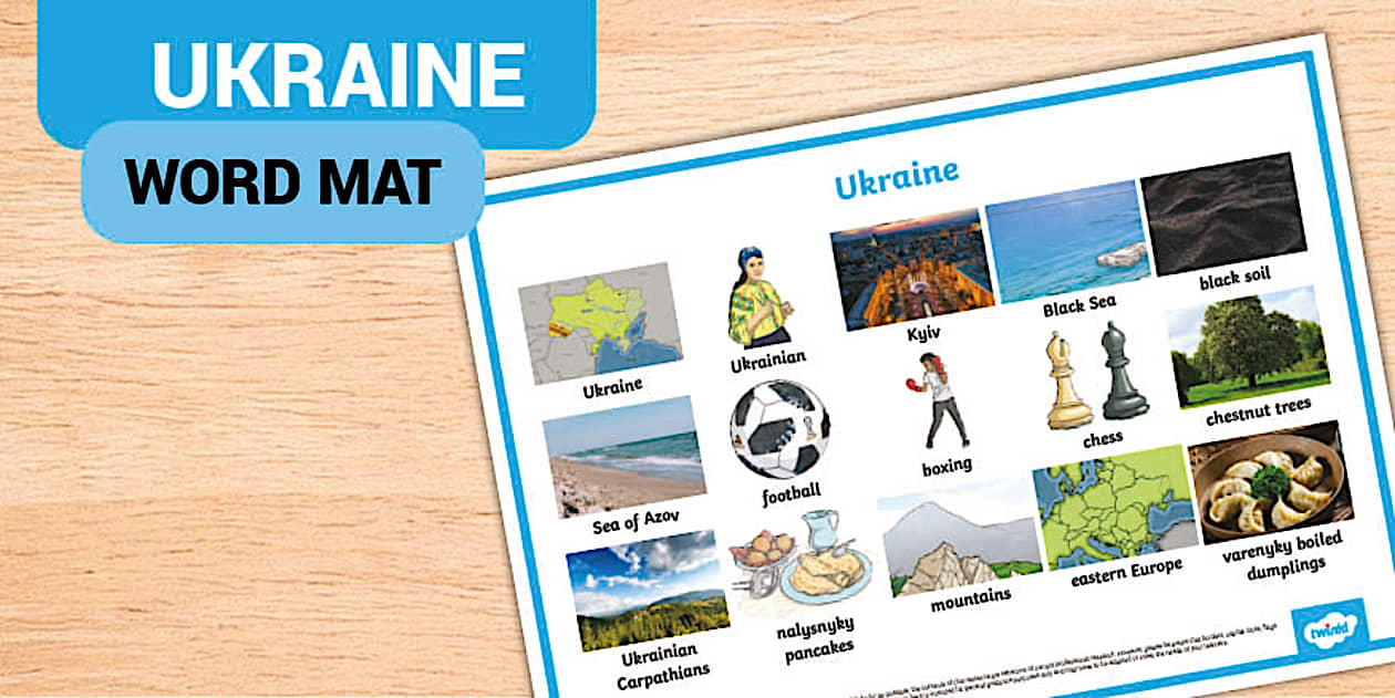 Ukraine Word Mat - Twinkl