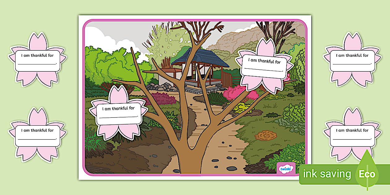 Thankful Tree Cut-Outs (teacher made) - Twinkl