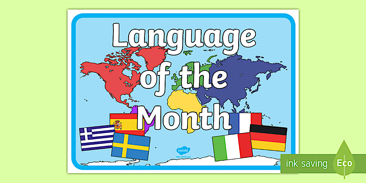 Editable Language of the Month Display Poster (teacher made)