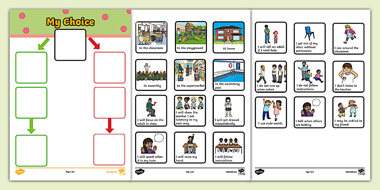My Choice Editable Behaviour Chart Template - Twinkl