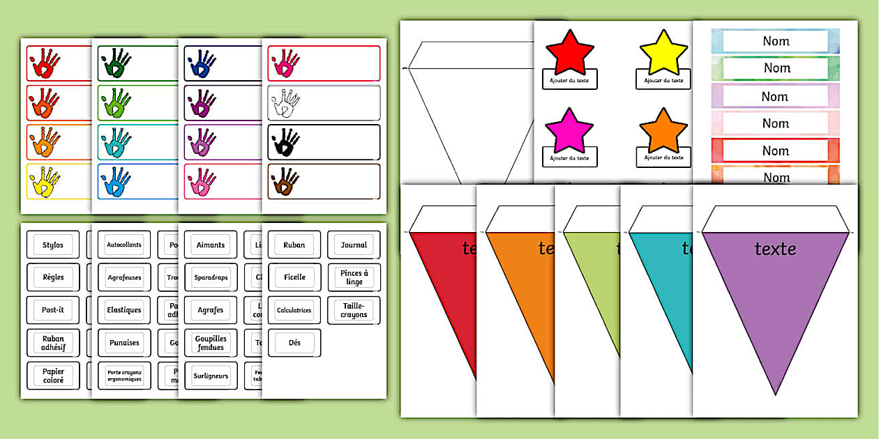 Pack de modèles Montessori pour l'organisation de la classe