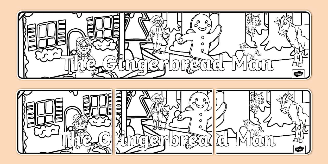 The Gingerbread Man Colouring Display Banner (teacher made)