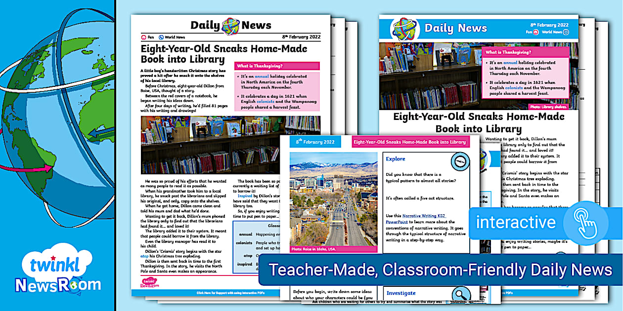 Eight-Year-Old's Homemade Book into Library: KS2 Twinkl News