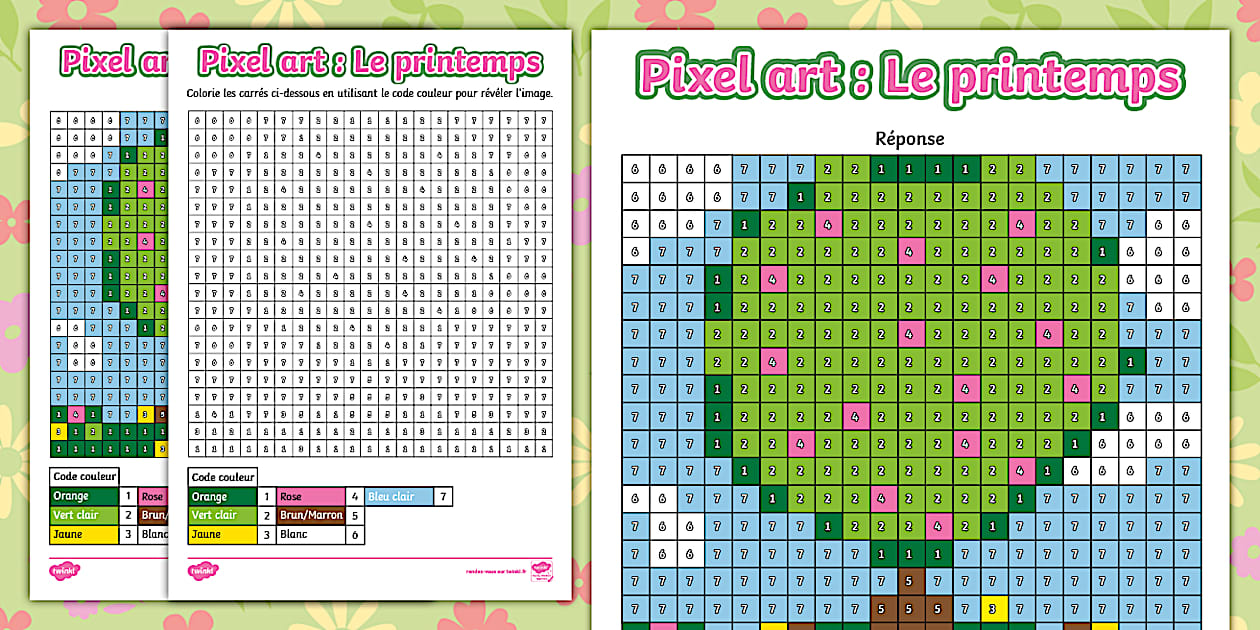 Pixel art : Le printemps - Twinkl France (teacher made)