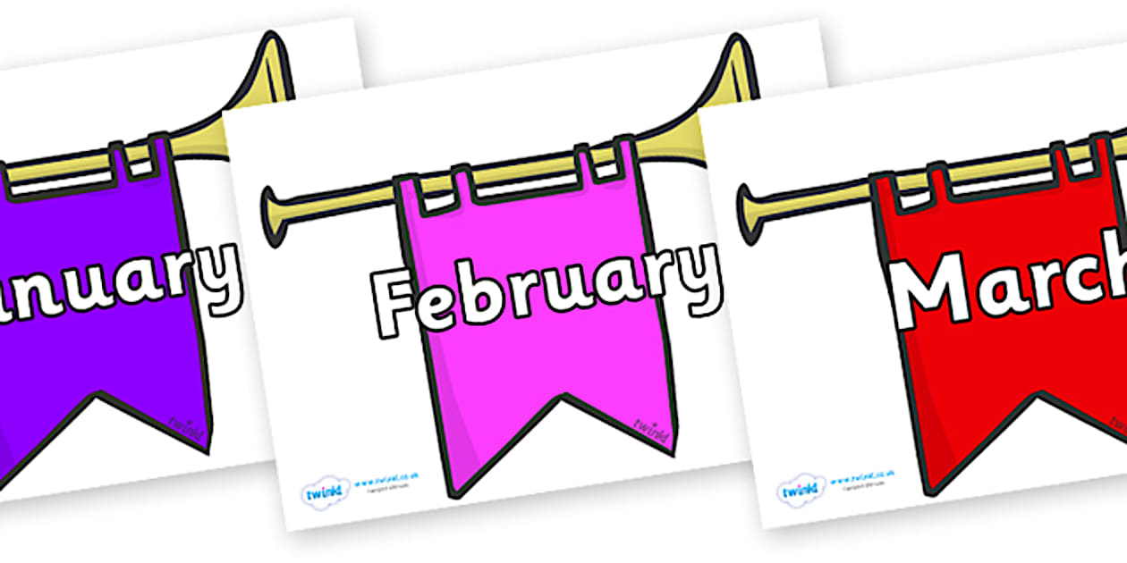 Cursive Months of the Year on Banners (teacher made)