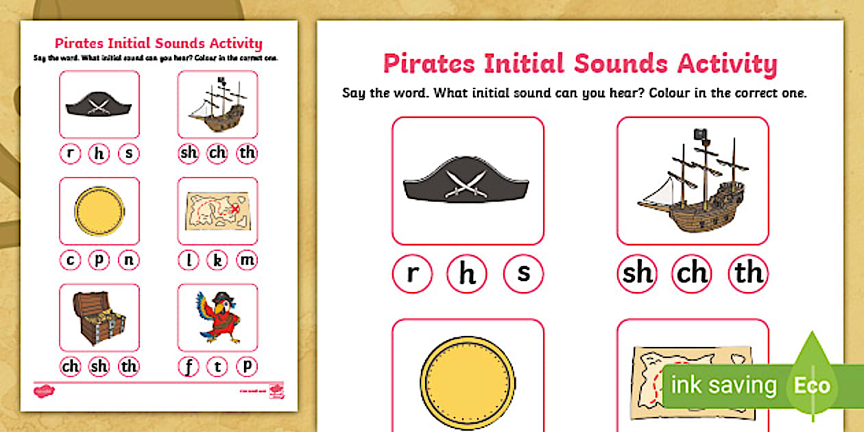 Pirates Initial Sounds Activity (teacher made) - Twinkl