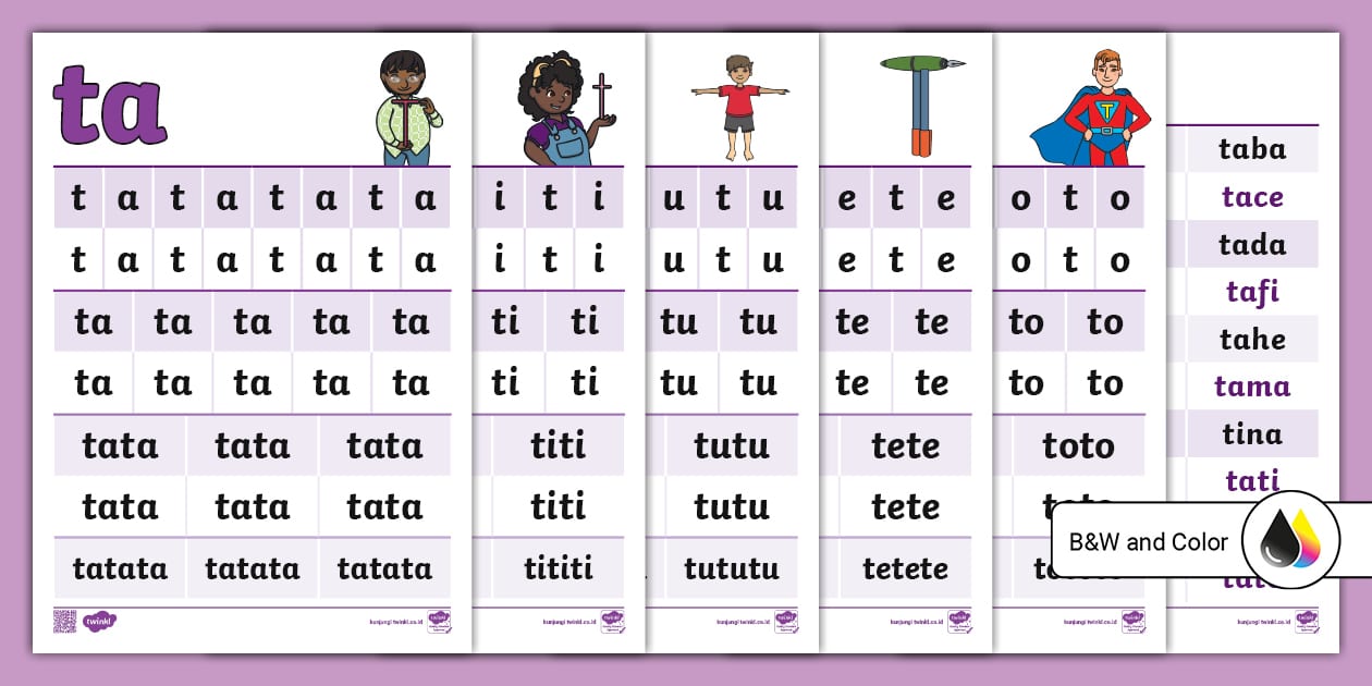 Booklet Keterampilan Membaca ta, ti, tu, te, to - Twinkl