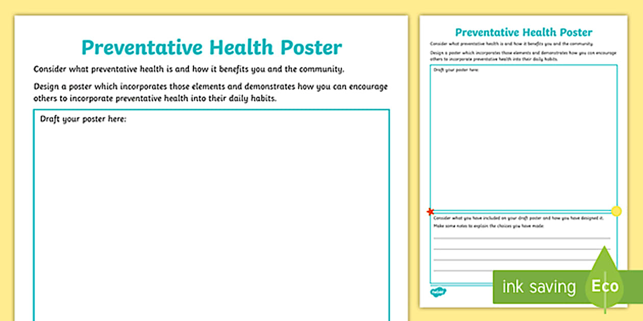 Preventative Health Poster Activity (teacher made) - Twinkl