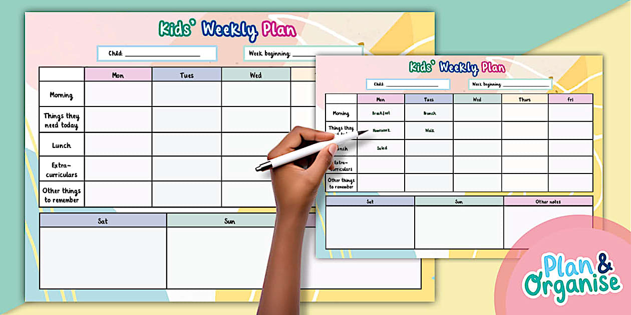 Kids' Weekly Plan | Twinkl Plan & Organise (teacher made)
