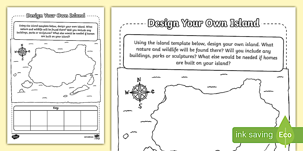 Design an Island Worksheet | Twinkl Teaching Resources