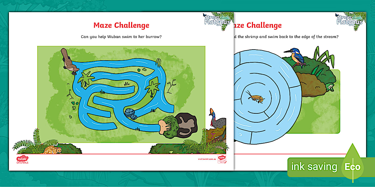 Strong Little Platypus - Maze Activity Pack - Twinkl