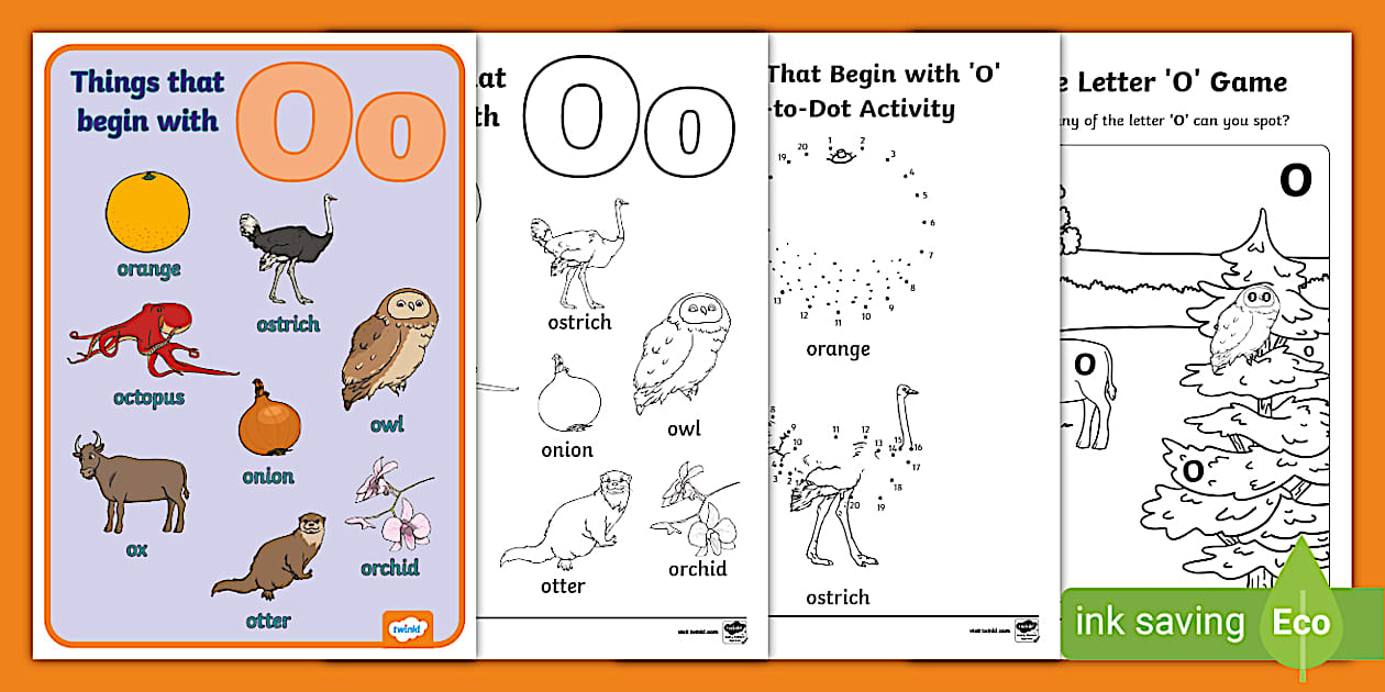 Things That Begin With O Worksheet Pack – Twinkl Resources