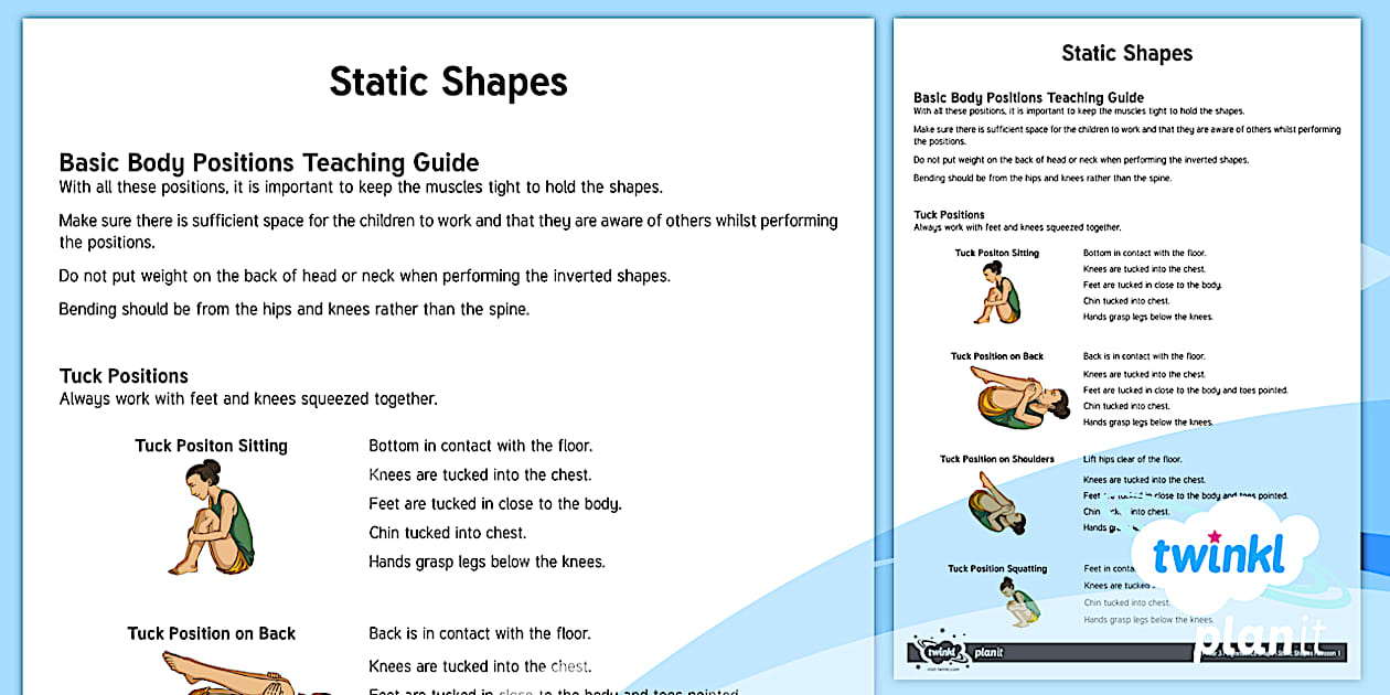 Gymnastics Static Body Shapes Adult Guidance (teacher made)