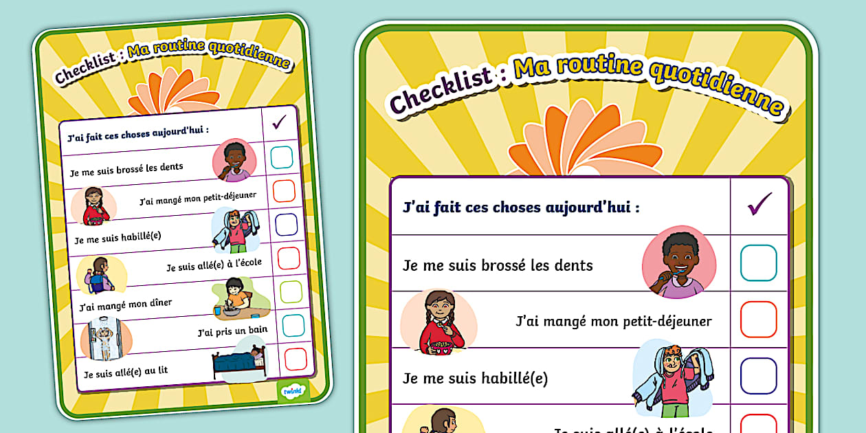 * NEW * Checklist : Ma routine quotidienne (teacher made)