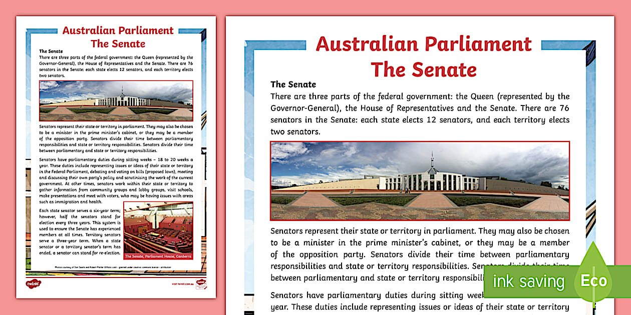 The Senate Fact File (teacher made) - Twinkl