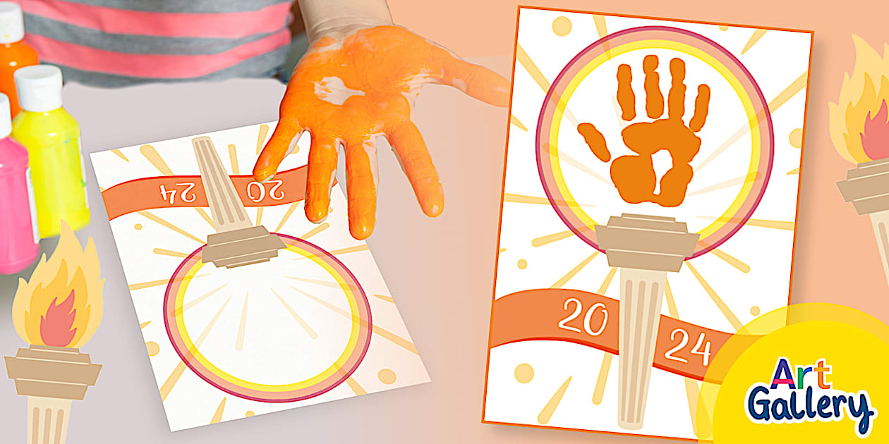Summer Games Torch Handprint Poster | Twinkl Art Gallery