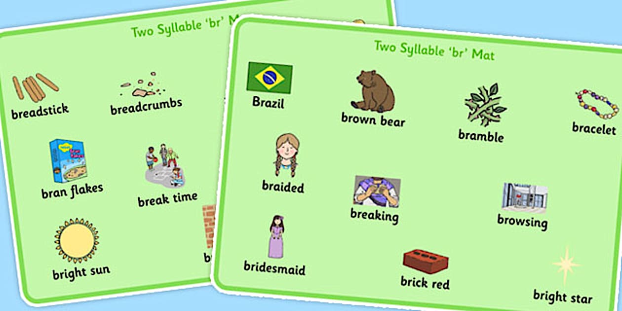 Two Syllable BR Word Mats (teacher made) - Twinkl