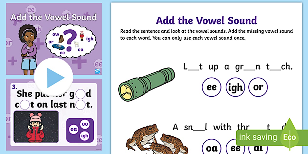 Phase 3 Add the Vowel Sound Phonics Resource Pack - Twinkl