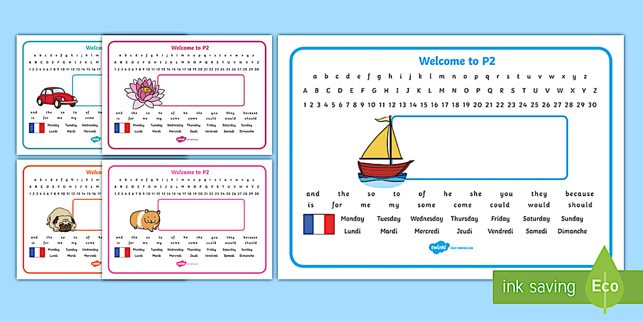 Editable Welcome to P2 Desk Mat (teacher made) - Twinkl
