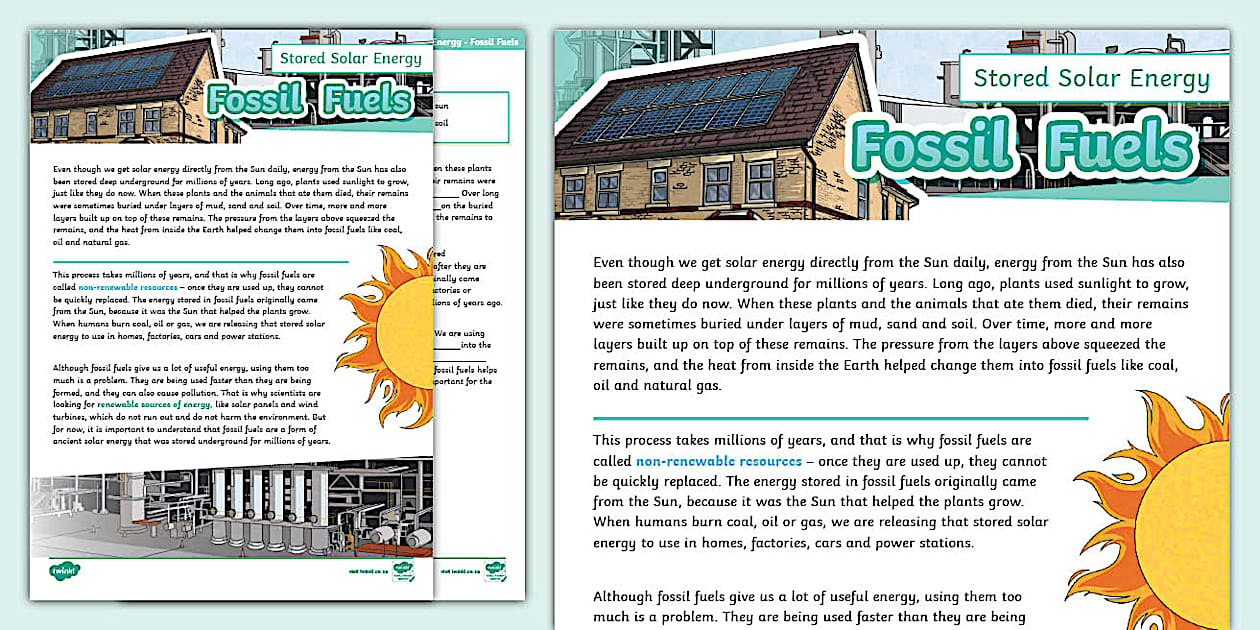 Stored Solar Energy - Fossil Fuels (teacher made) - Twinkl