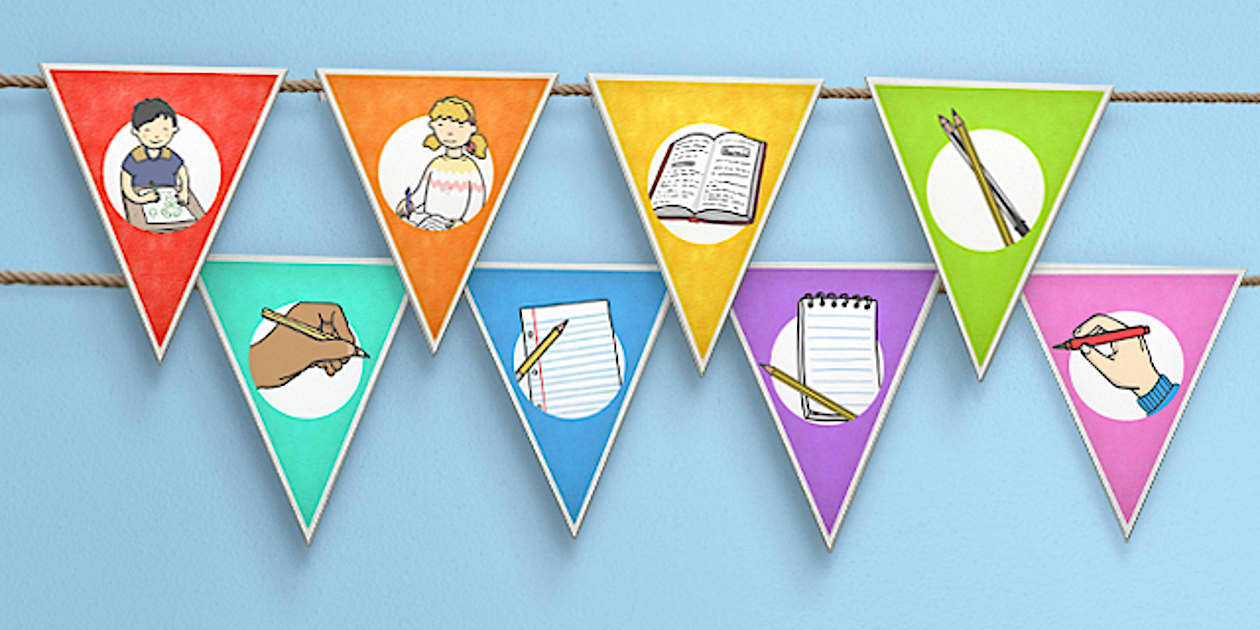 Everybody Writes Day Bunting (teacher made) - Twinkl