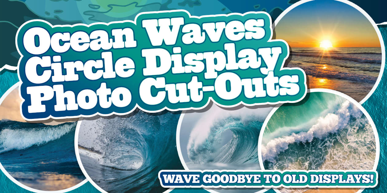 Ocean Waves Circle Display Photo Cut-Outs
