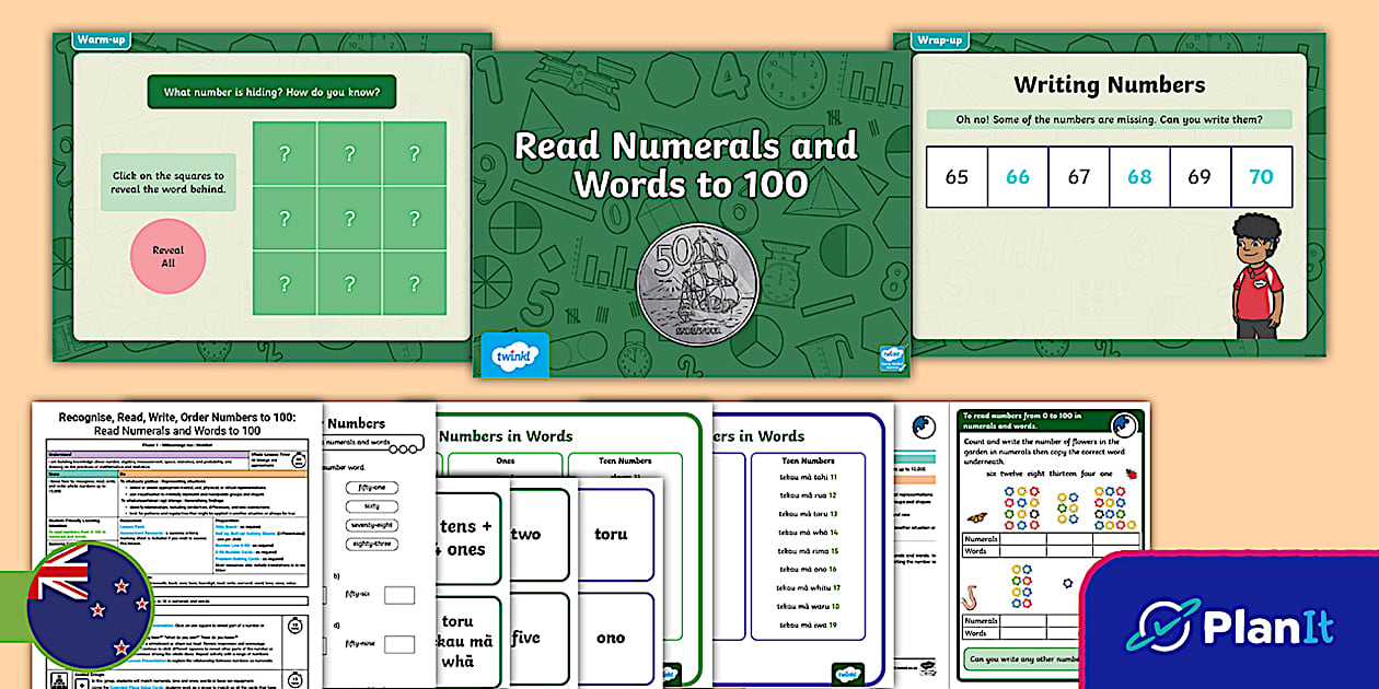 Phase 1 Number: Read Numerals and Words to 100 - Twinkl