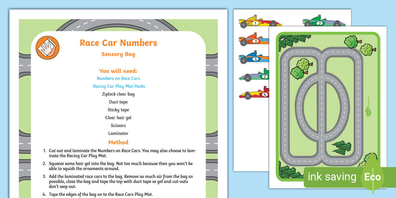 Race Car Sensory Bag (teacher made) - Twinkl