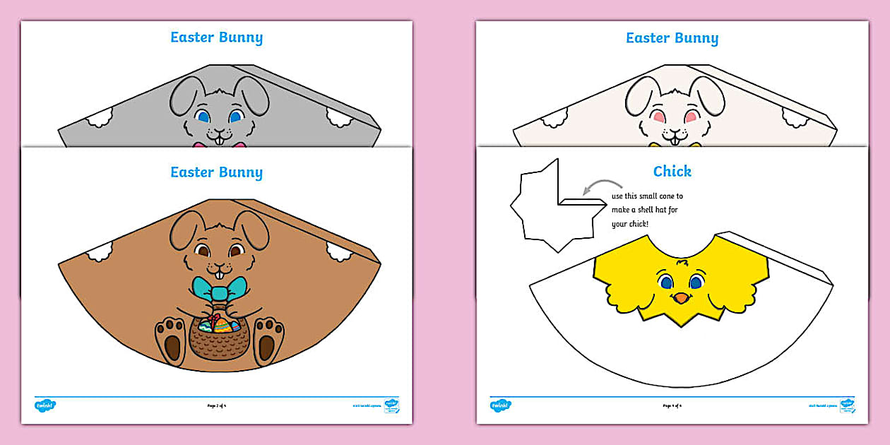 Black and White Easter Cone Animals (teacher made) - Twinkl