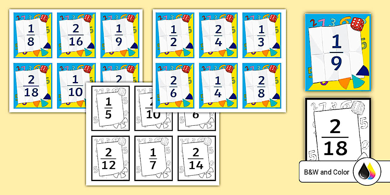 Third Grade Equivalent Fractions Matching Cards - Twinkl