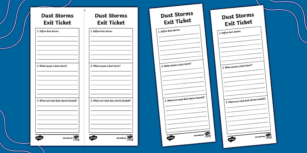 Dust Storms Exit Ticket for 6th-8th Grade (Teacher-Made)