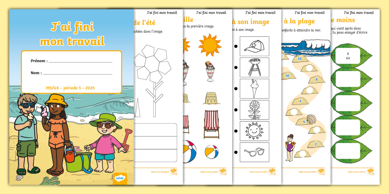 J'ai fini mon travail - Cahier d'activités MS/GS - édition été 2025
