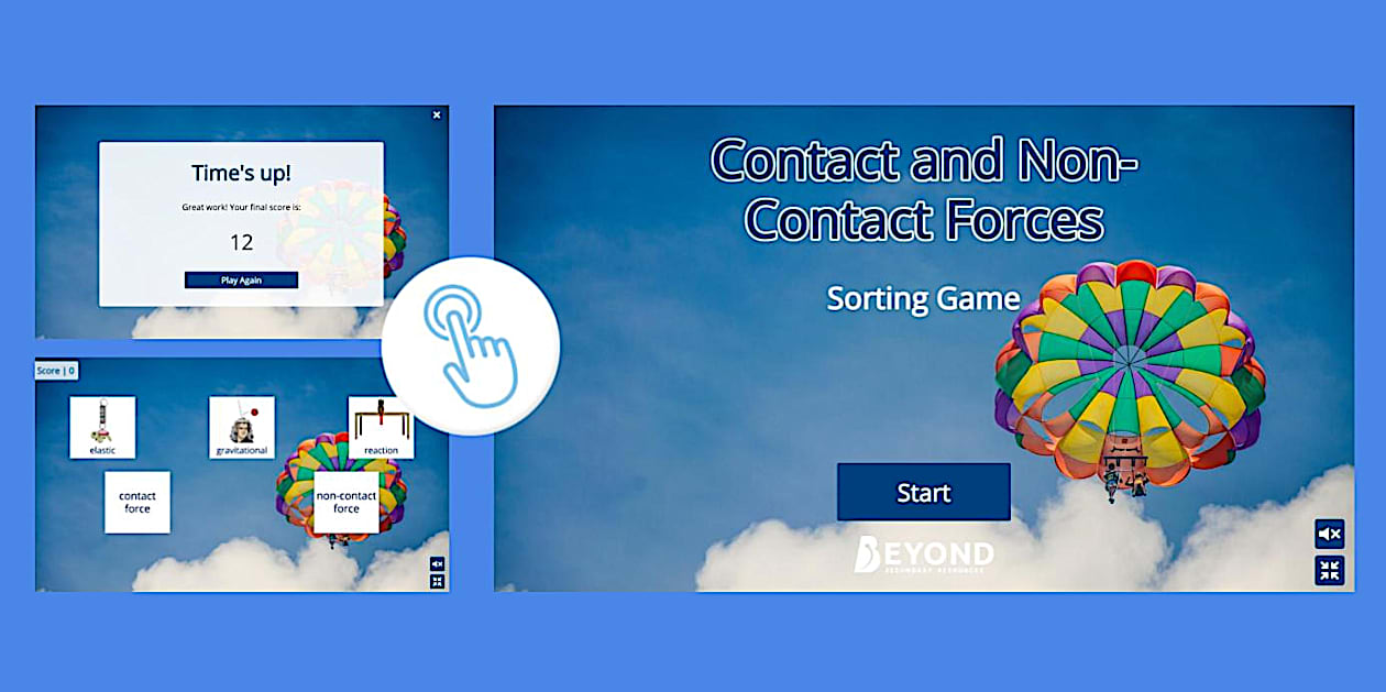 Contact and Non-Contact Forces Interactive Sorting Game