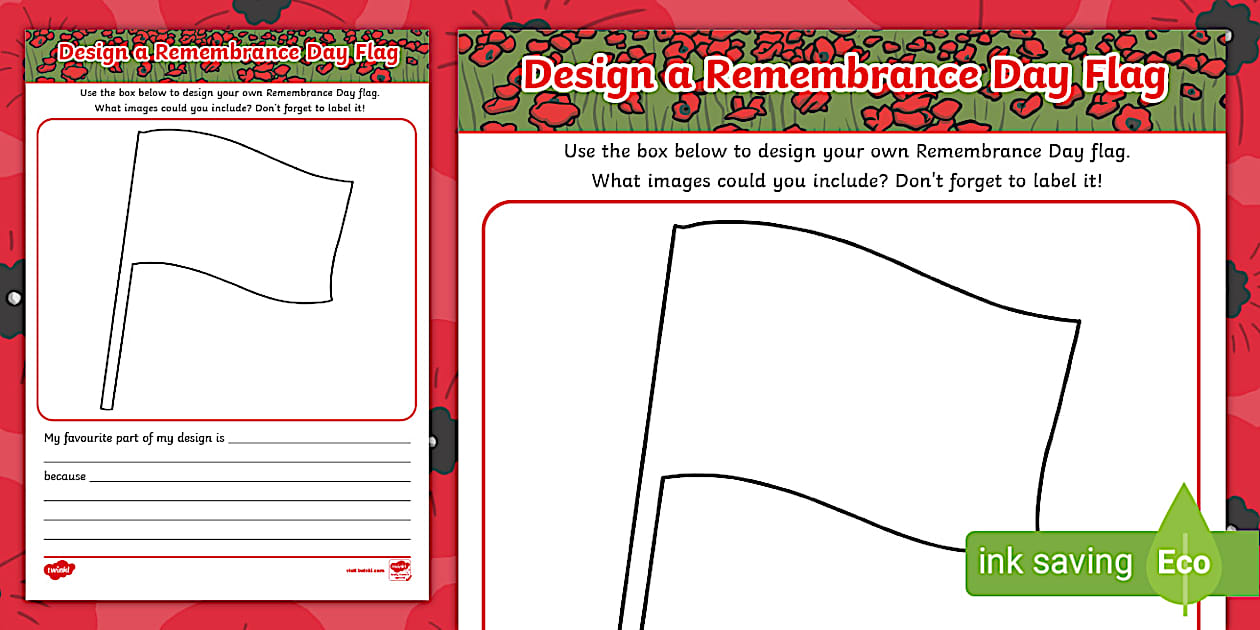 Design a Remembrance Day Flag Activity Sheet (teacher made)