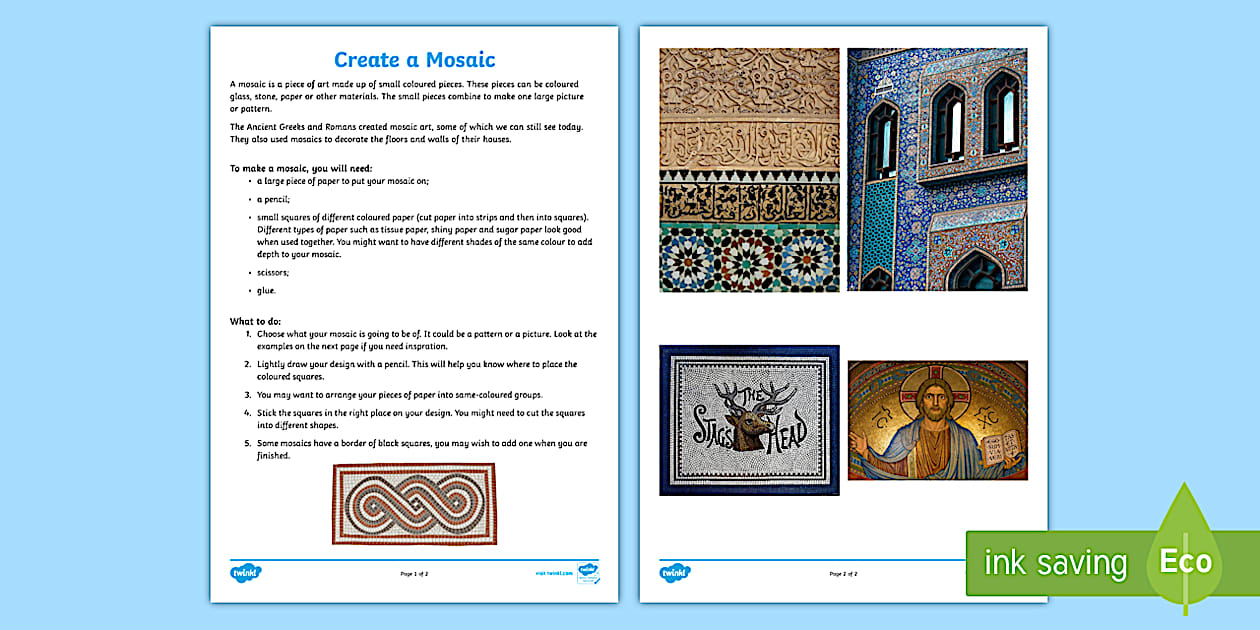 Mosaic Art Activity | Create a Mosaic for Children - Twinkl