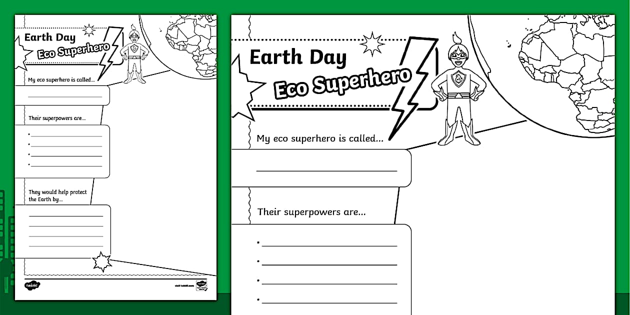 Earth Day Design an Eco Superhero Activity - Twinkl - KS1
