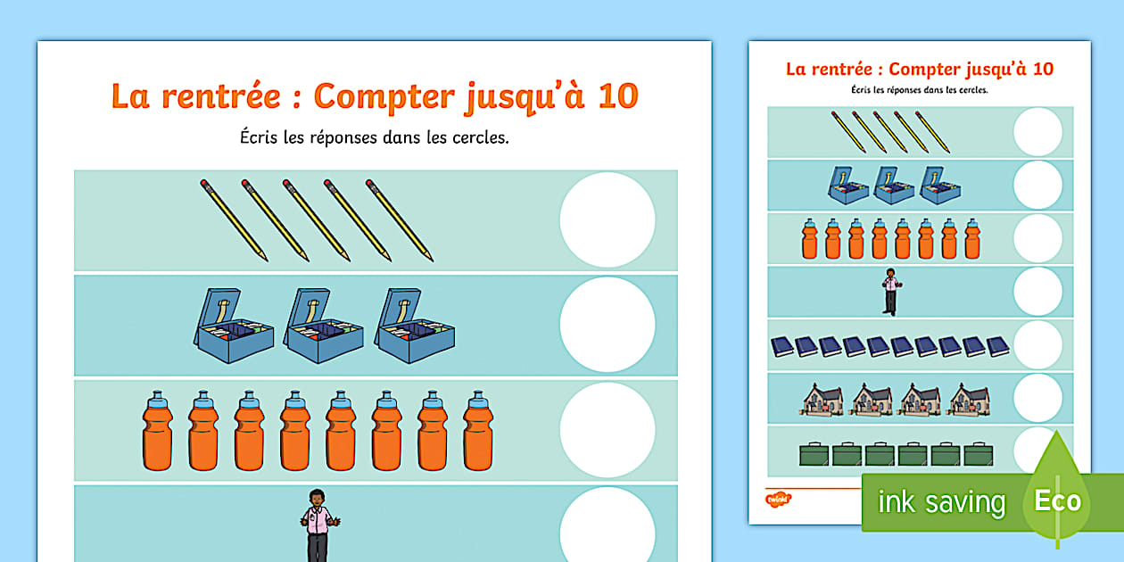 Feuille d'activités : Compter jusqu'à 10 (teacher made)