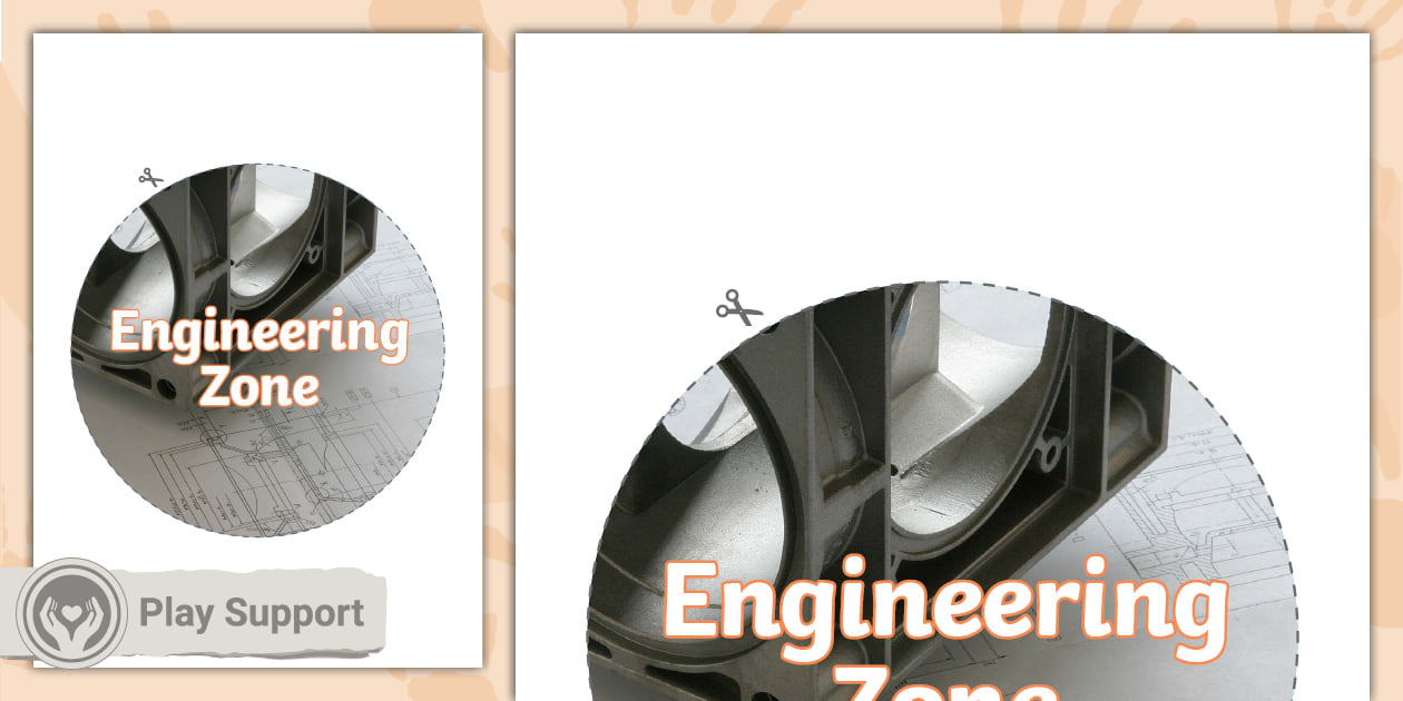 Engineering Zone Play for All Cut-Out Photo Display Poster