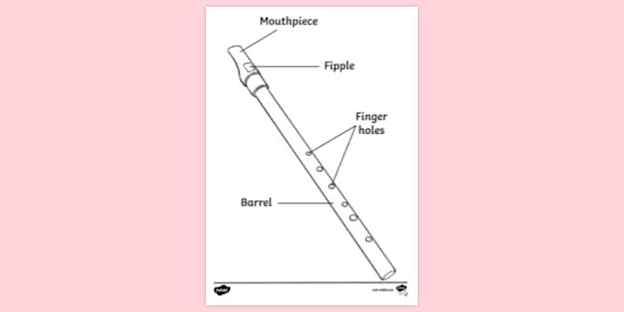 Tin Whistle Colouring Sheet (teacher made) - Twinkl