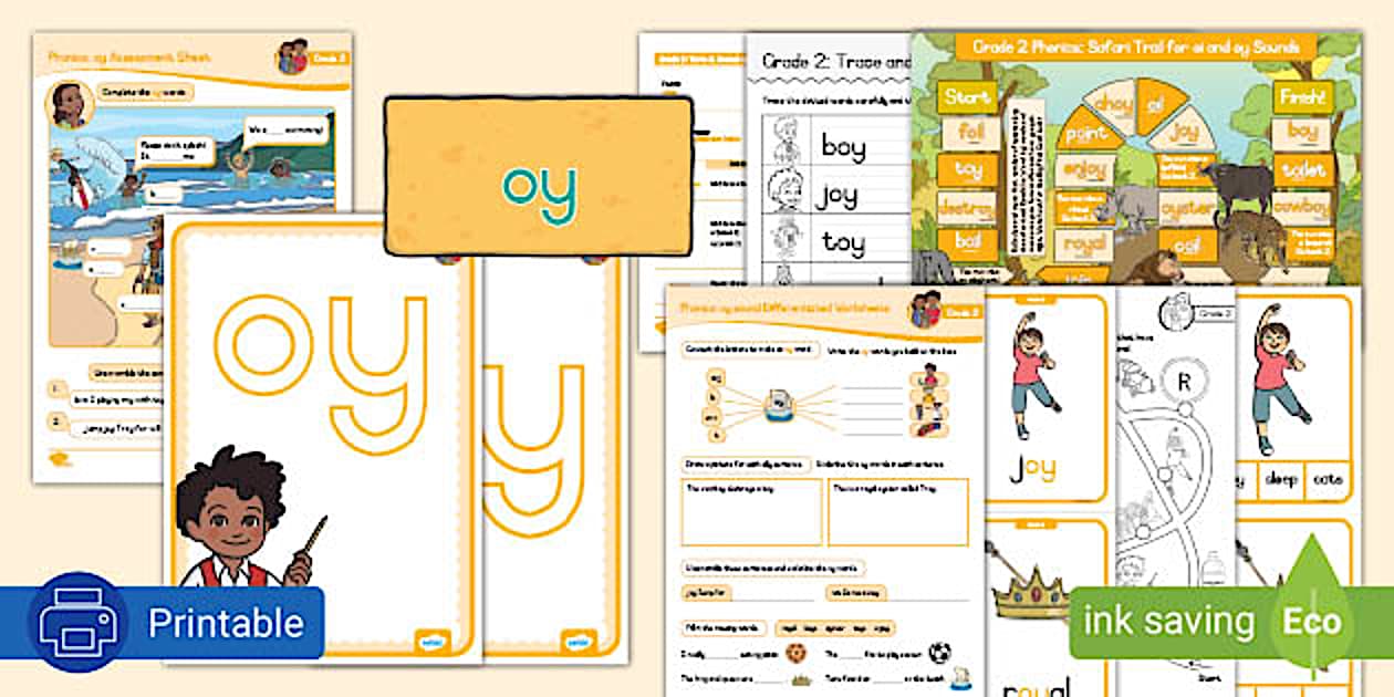 Grade 2 Phonics Pack oy (teacher made) - Twinkl