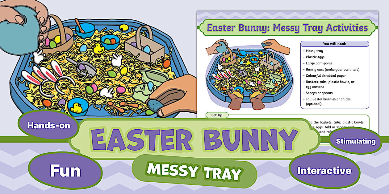 Easter Bunny: Messy Tray Activities