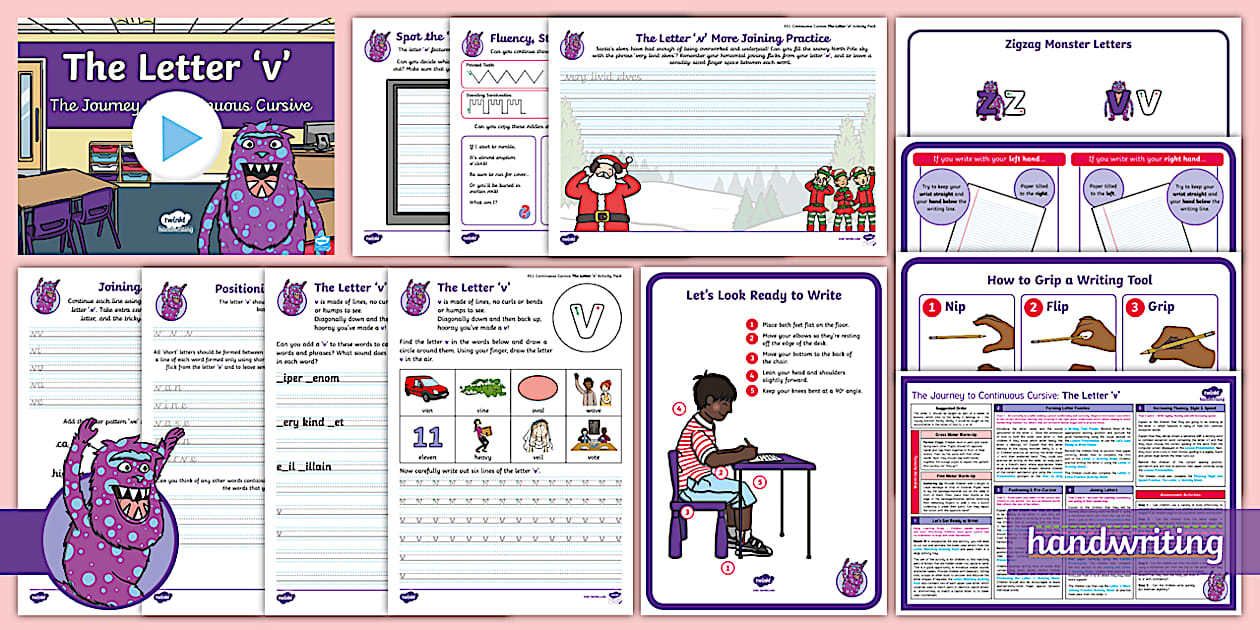 Letter 'V' Handwriting Practice Activity Pack - Twinkl